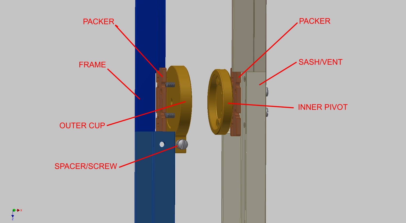 B8/MW40NA W40. Traditional Pivot for Horizontal and Vertical windows